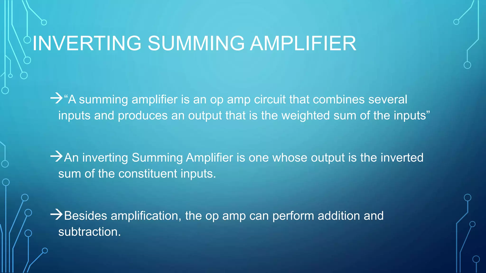 Summing Amplifer | PPTX