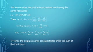 Summing Amplifer | PPTX | Computer Networking | Computing