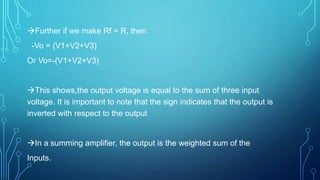 Summing Amplifer | PPTX | Computer Networking | Computing