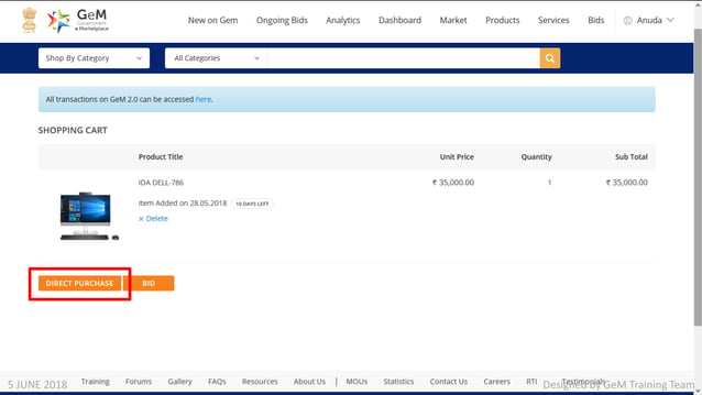 Buyer Module GeM 3.0- Procurement Direct Purchase (State govt.) | PDF ...