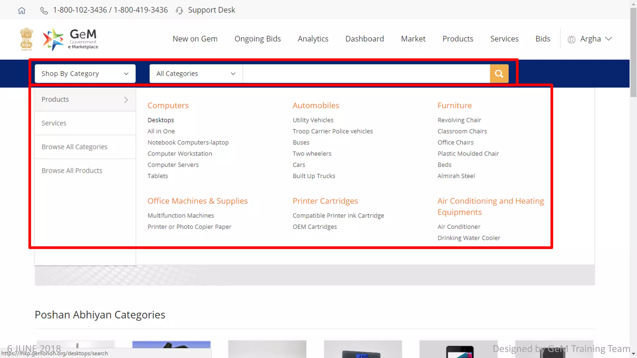 Buyer Module GeM 3.0- Bunch Bid Creation(Product) | PDF