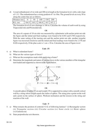 Be 204 basic civil engineering and engineering mechanics dec 14 (useful ...