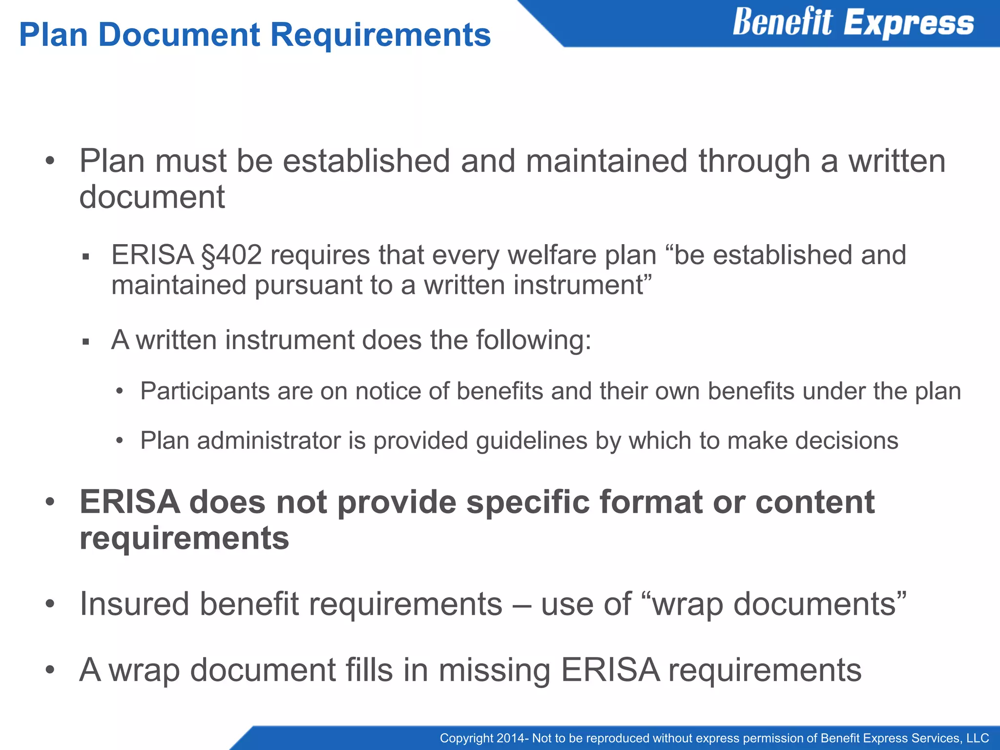 The In's and Out's of ERISA | PPT