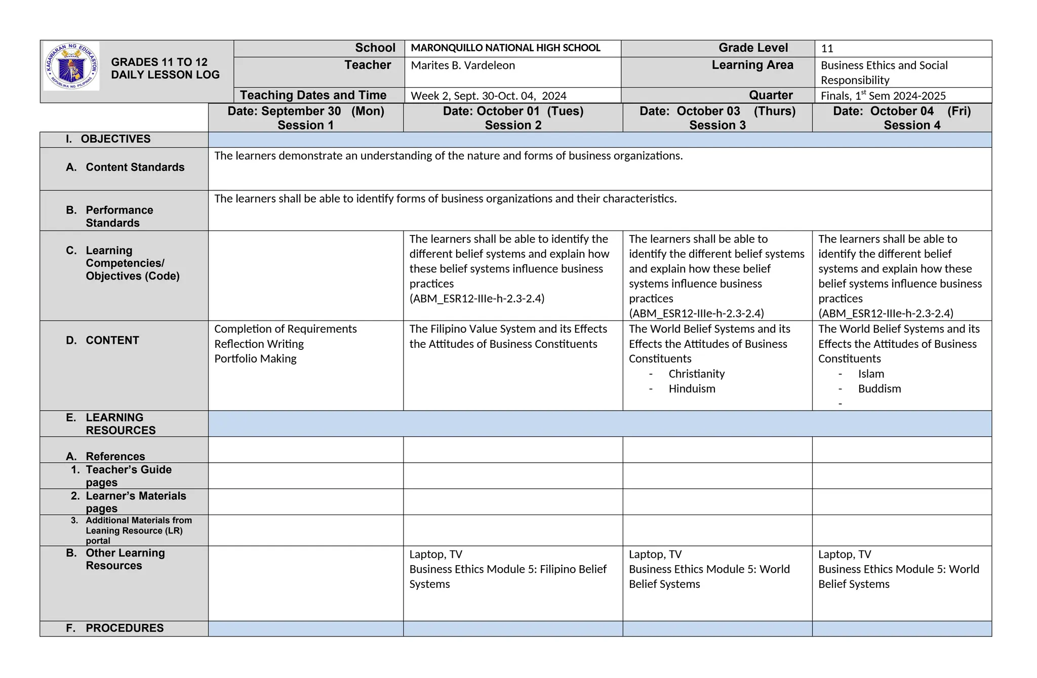 Business Ethics - DLL-10 (Sept. 30-Oct.04).docx