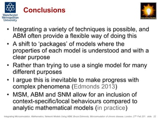 Integrating Microsimulation, Mathematics, and Network Models Using ABM – prospects and issues | PPTX