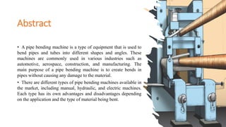 Design and Fabrication of Pipe Bending Machine. | PPTX