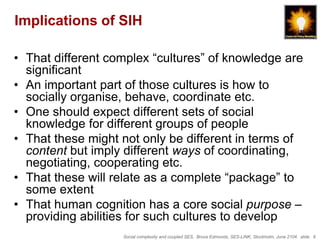 Social complexity and coupled Socio-Ecological Systems | PPTX