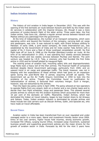Business Environment - The Aviation Industry - An Environment Factor ...