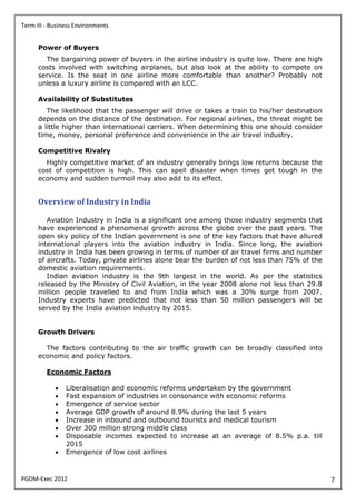 Business Environment - The Aviation Industry - An Environment Factor ...