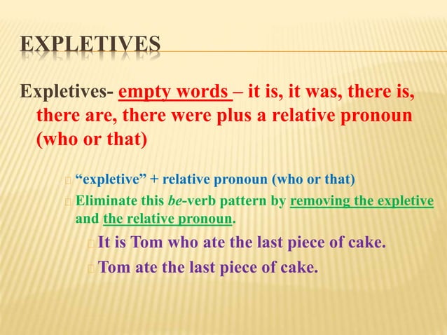 Be-Verb Pattern Elimination | PPSX