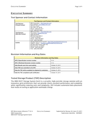 SPC BENCHMARK 2/ENERGY™ EXECUTIVE SUMMARY | PDF | Data Storage and Warehousing | Computing