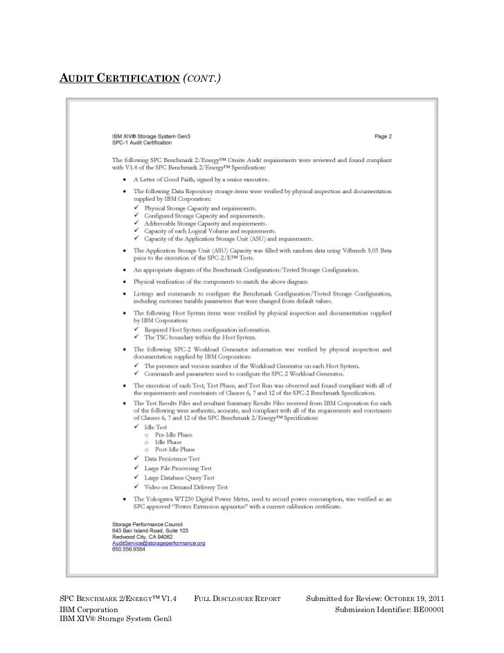 SPC BENCHMARK 2/ENERGY™ FULL DISCLOSURE REPORT
