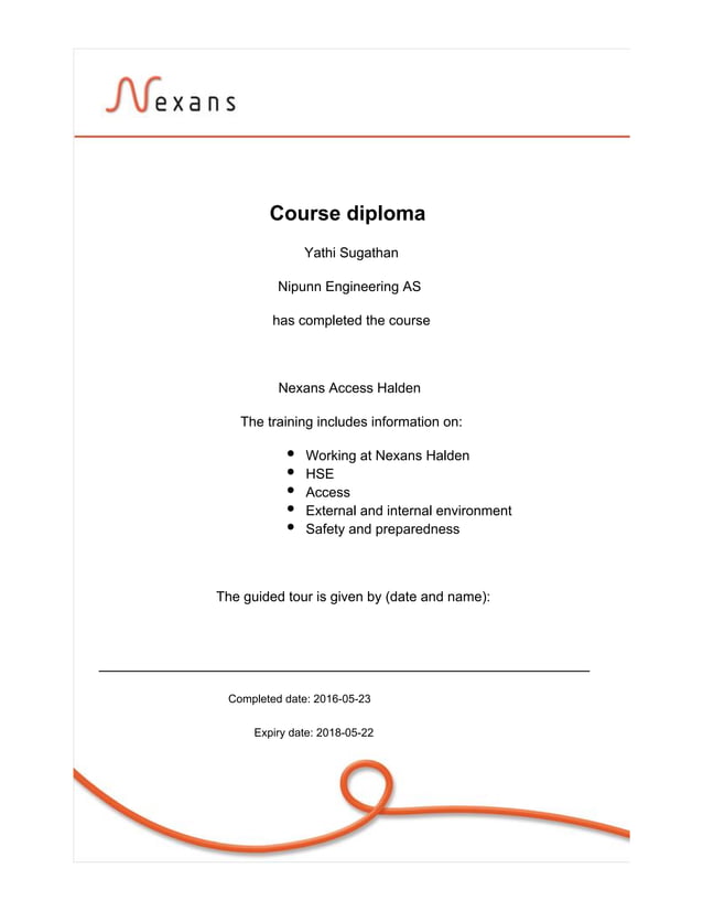 HSE certificate | PDF