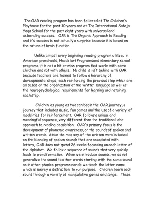 The Organic Approach to Reading | DOCX