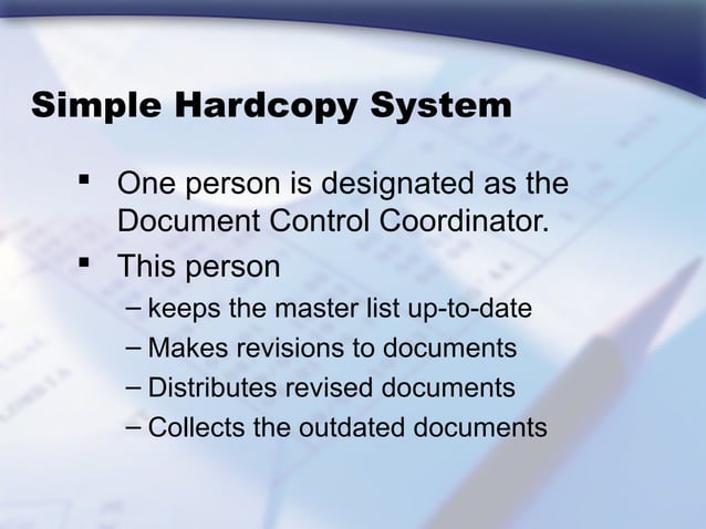 Document & Data Control | PPT | Operating Systems | Computer Software and Applications