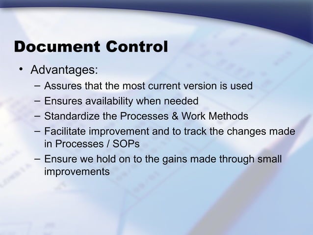 Document & Data Control | PPT | Operating Systems | Computer Software and Applications
