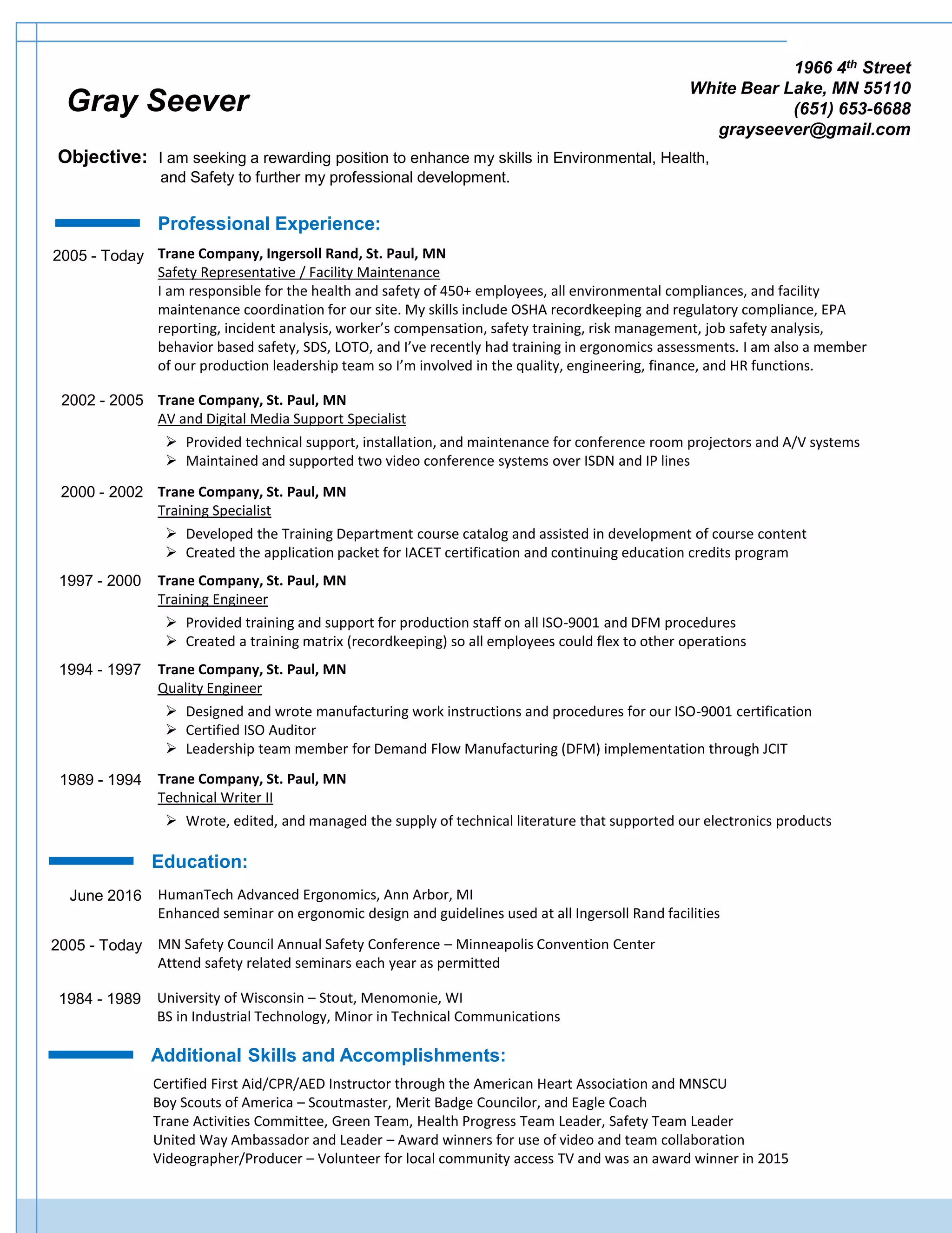 Gray Seever Resume | PDF