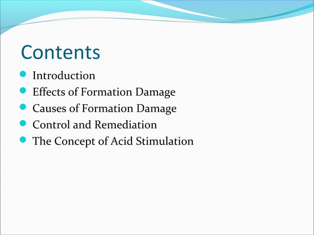 Formation Damage and Acid Stimulation Presentation 2. | PPT | Chemistry ...