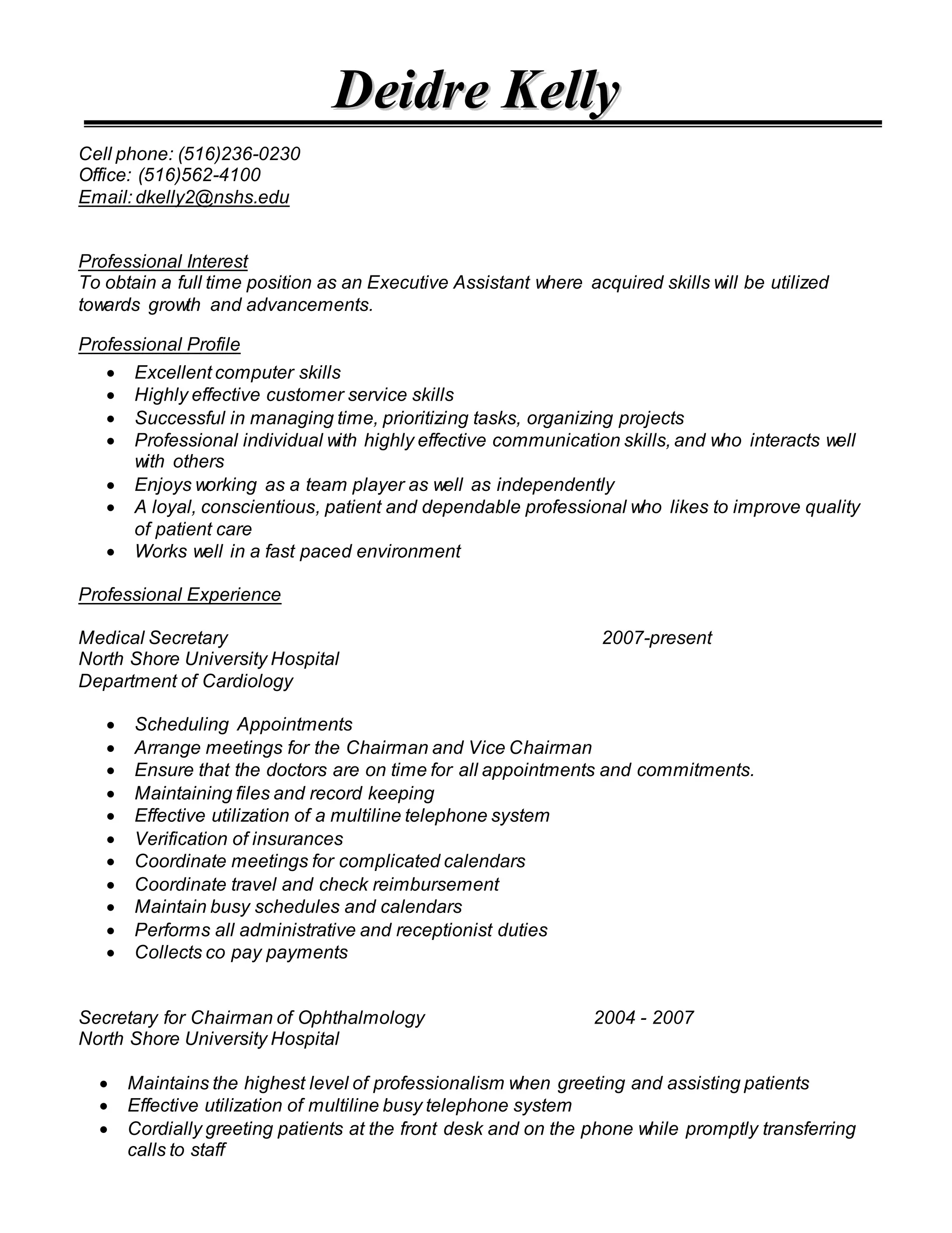 Deidre Kelly resume | DOCX
