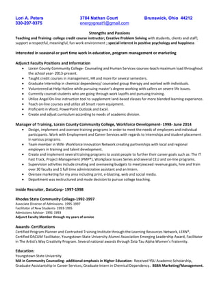 resume-teaching Lori Peters | DOC