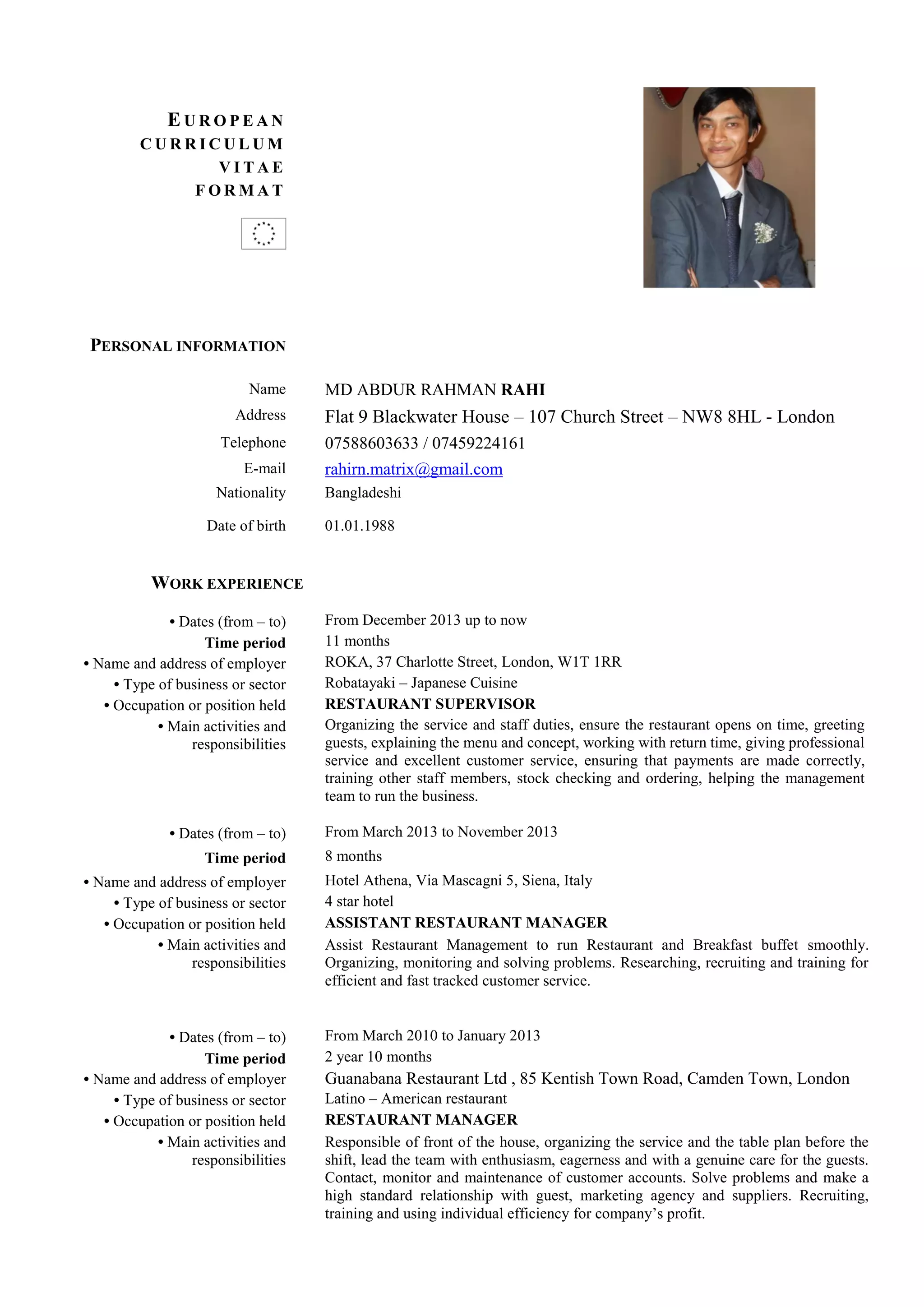 MD ABDUR RAHMAN RAHI CV | PDF