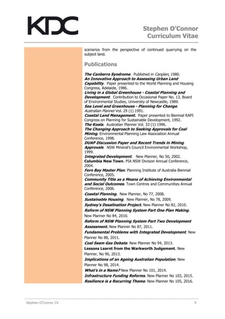Stephen O'Connor - Curriculum Vitae - July 2016 | PDF