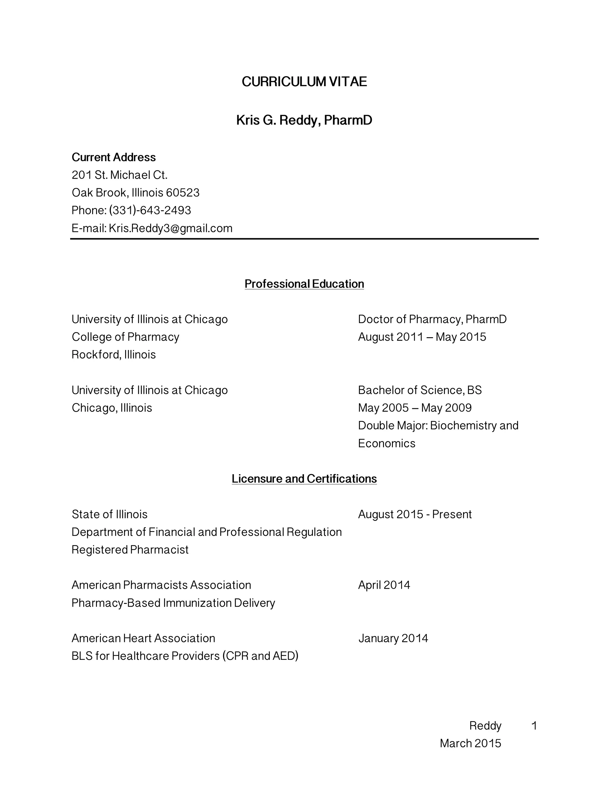 CV - updated Kris G. Reddy | PDF