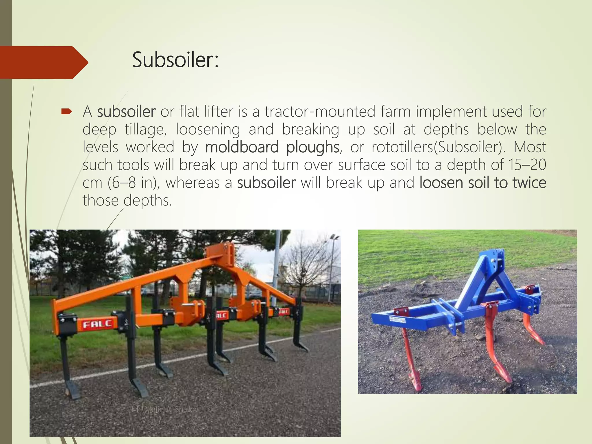 Primary Tillage Equipments | PPTX