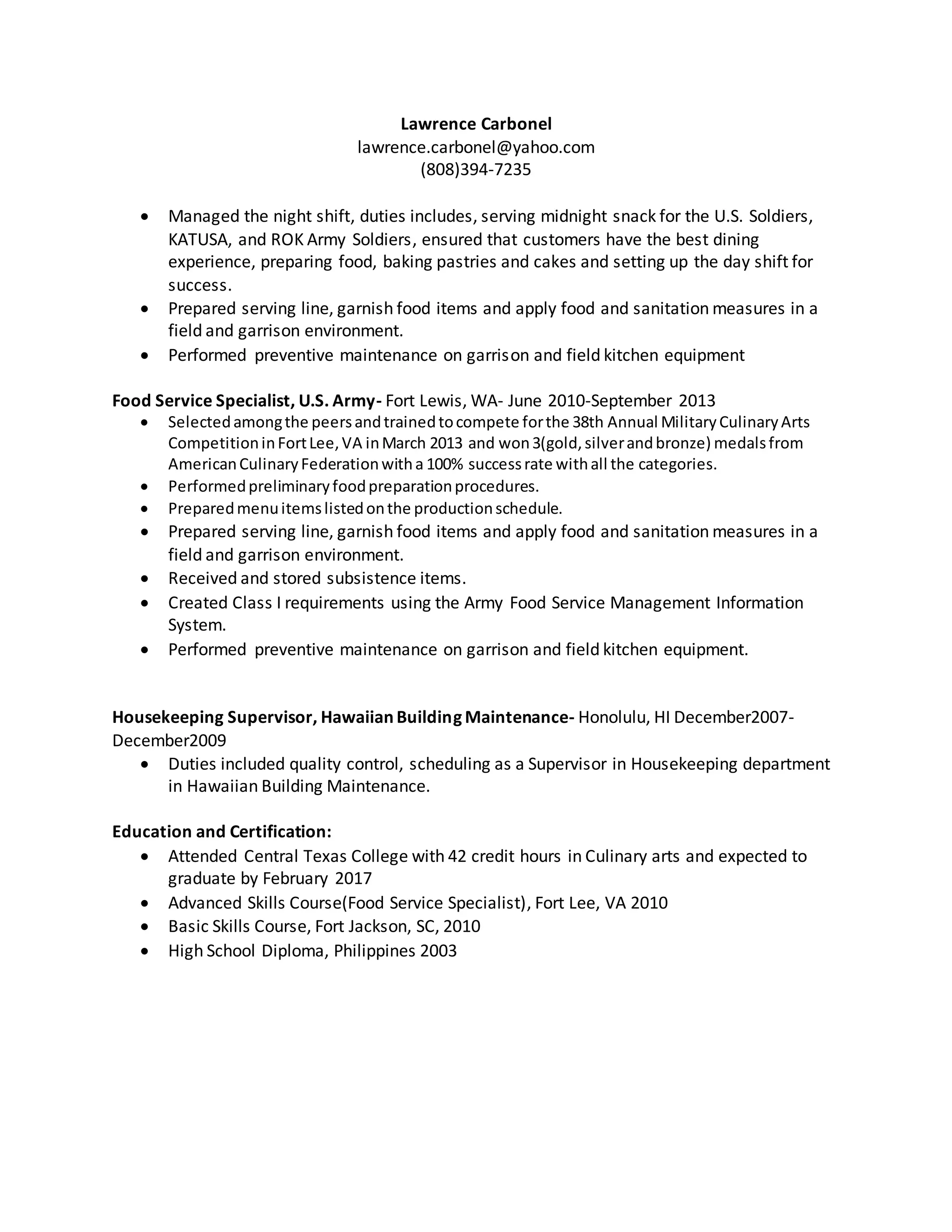 Lawrence Carbonel-resume with references | DOCX