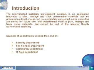 SCM Presentation-non valuated material | PPT