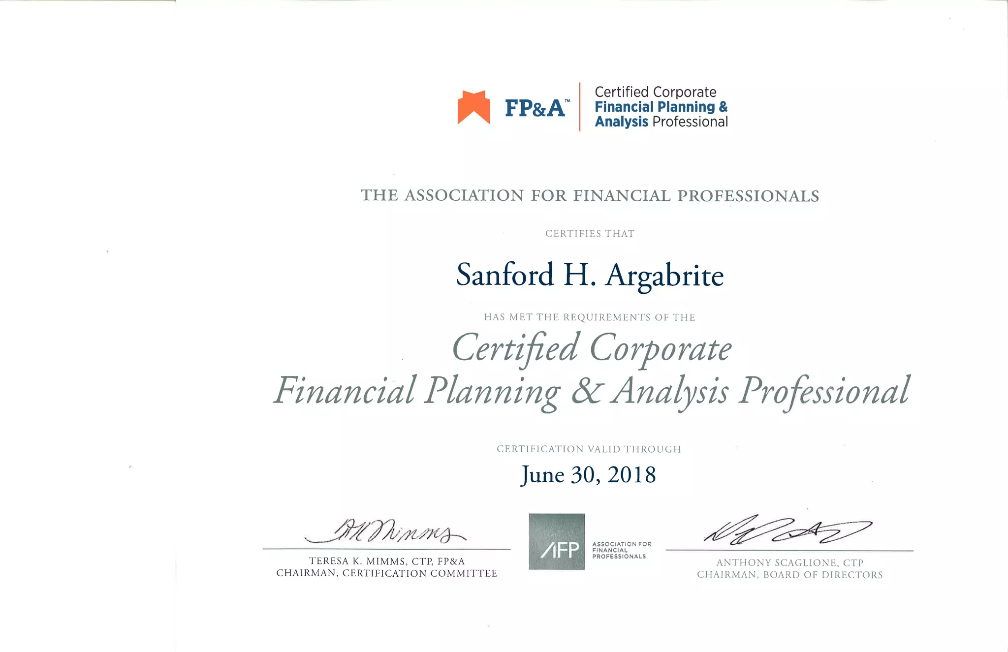 FP&A Certificate | PDF