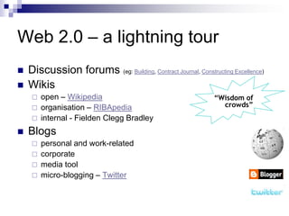 Online: the rise and rise. How Web 2.0 is changing construction PR and ...