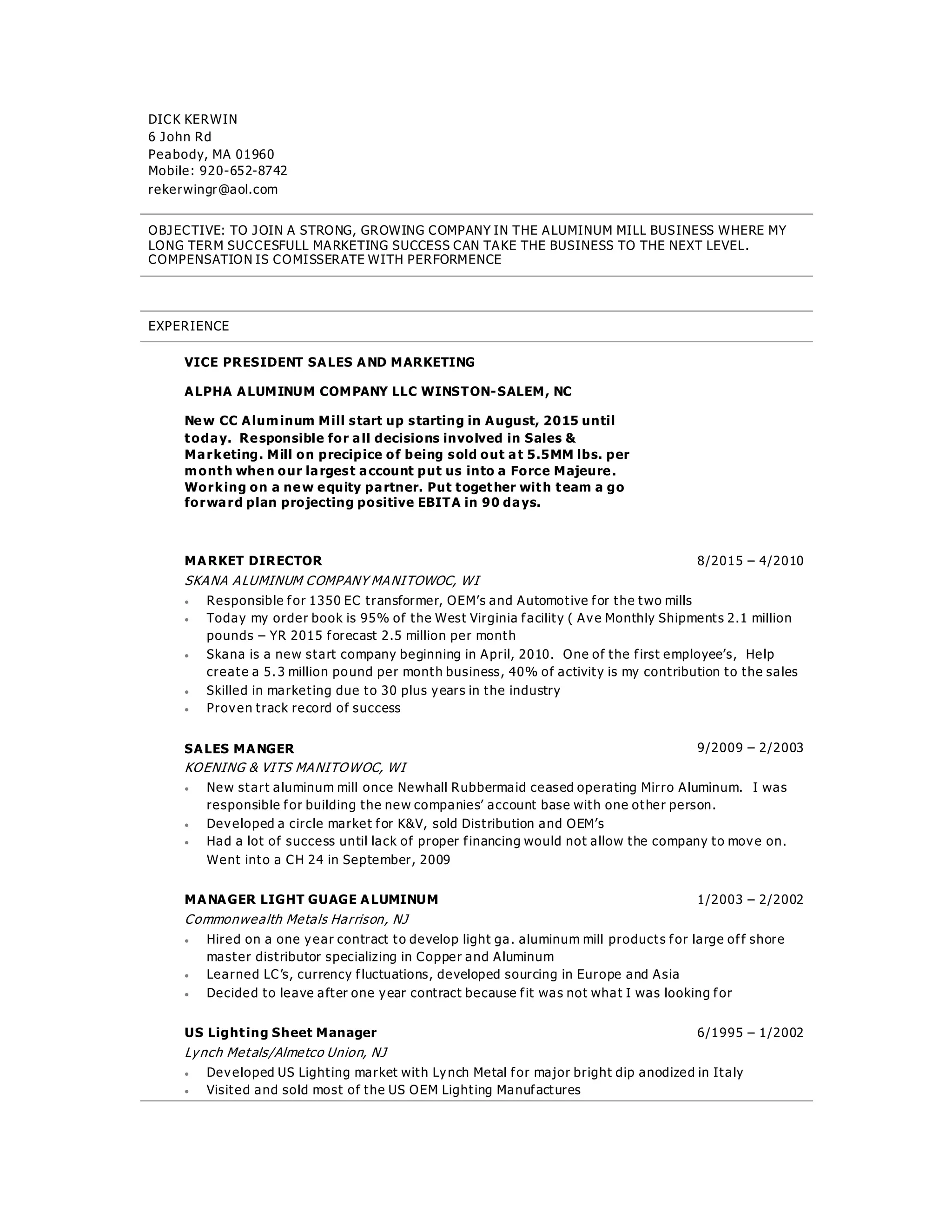 Dick Kerwin Resume Oct 2014 | DOCX