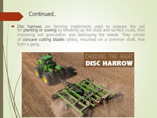 Secondary Tillage Equipments | PPTX