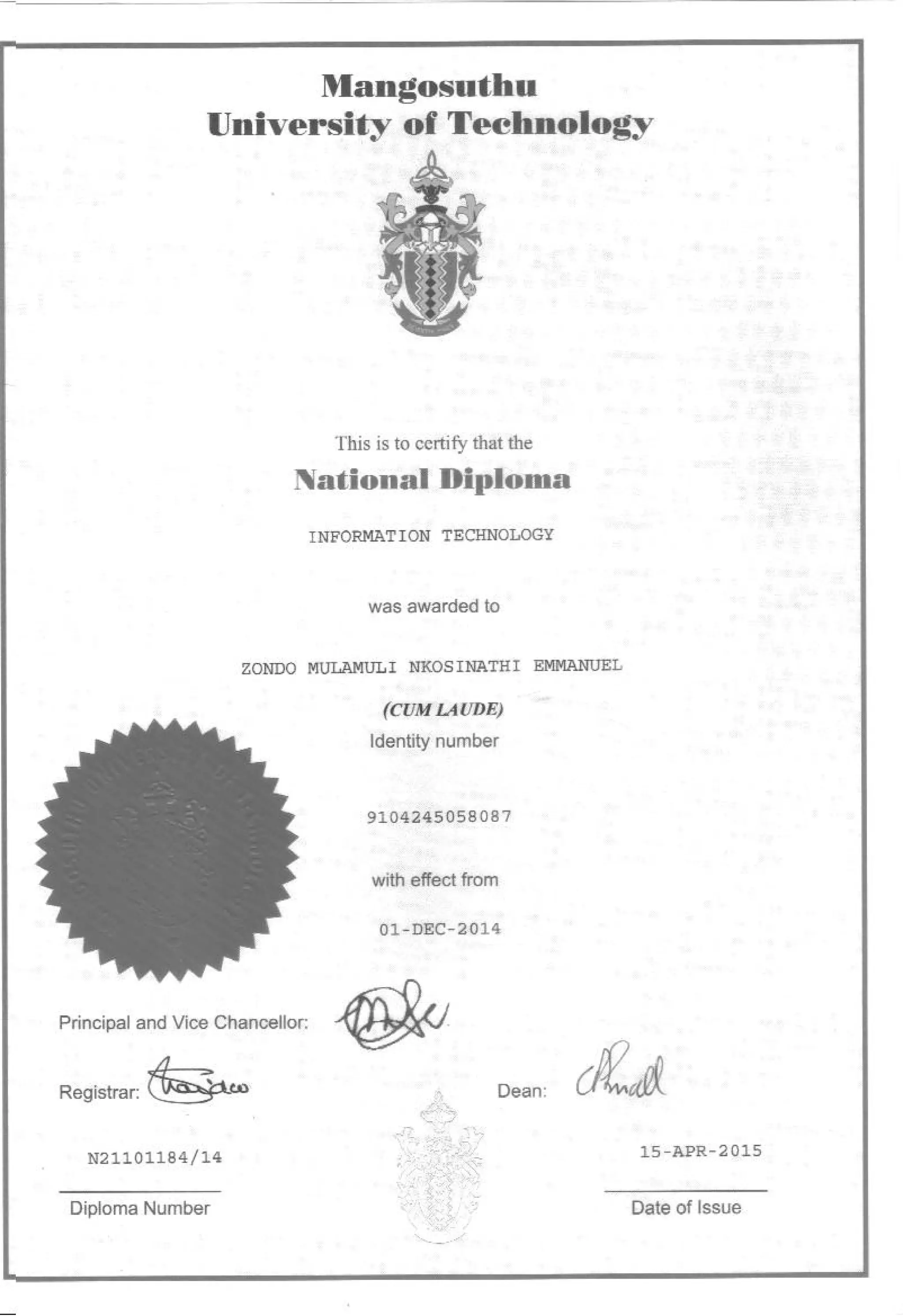 National Diploma Information Technology | PDF
