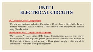 BE3252 BASIC ELECTRICAL, ELECTRONICS AND INSTRUMENTATION ENGINEERING ...