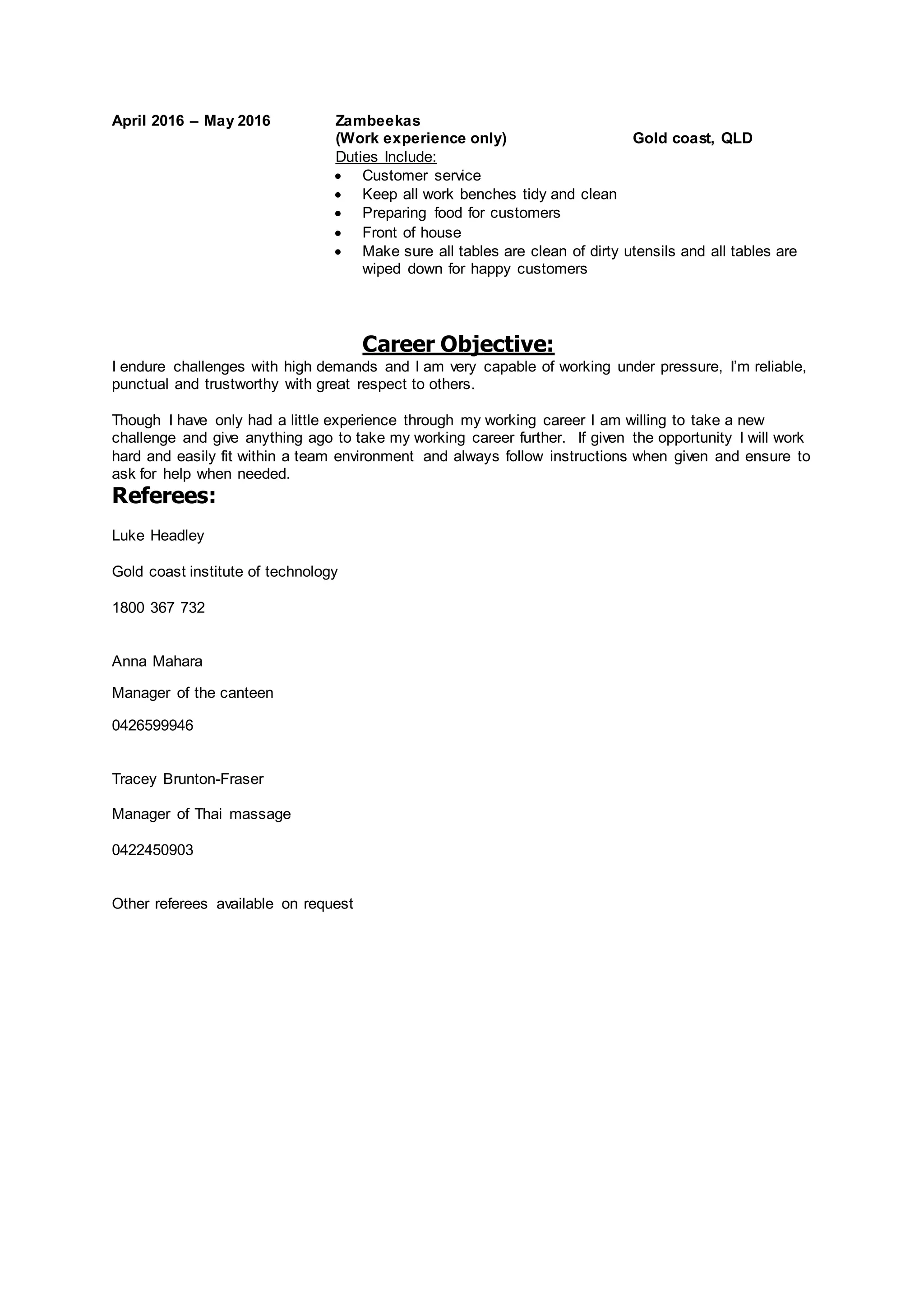 indianna resume | DOCX | Careers