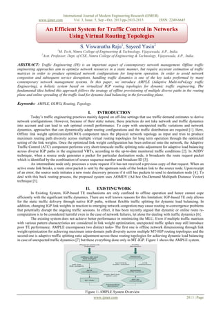 An Efficient System for Traffic Control in Networks Using Virtual Routing Topologies | PDF