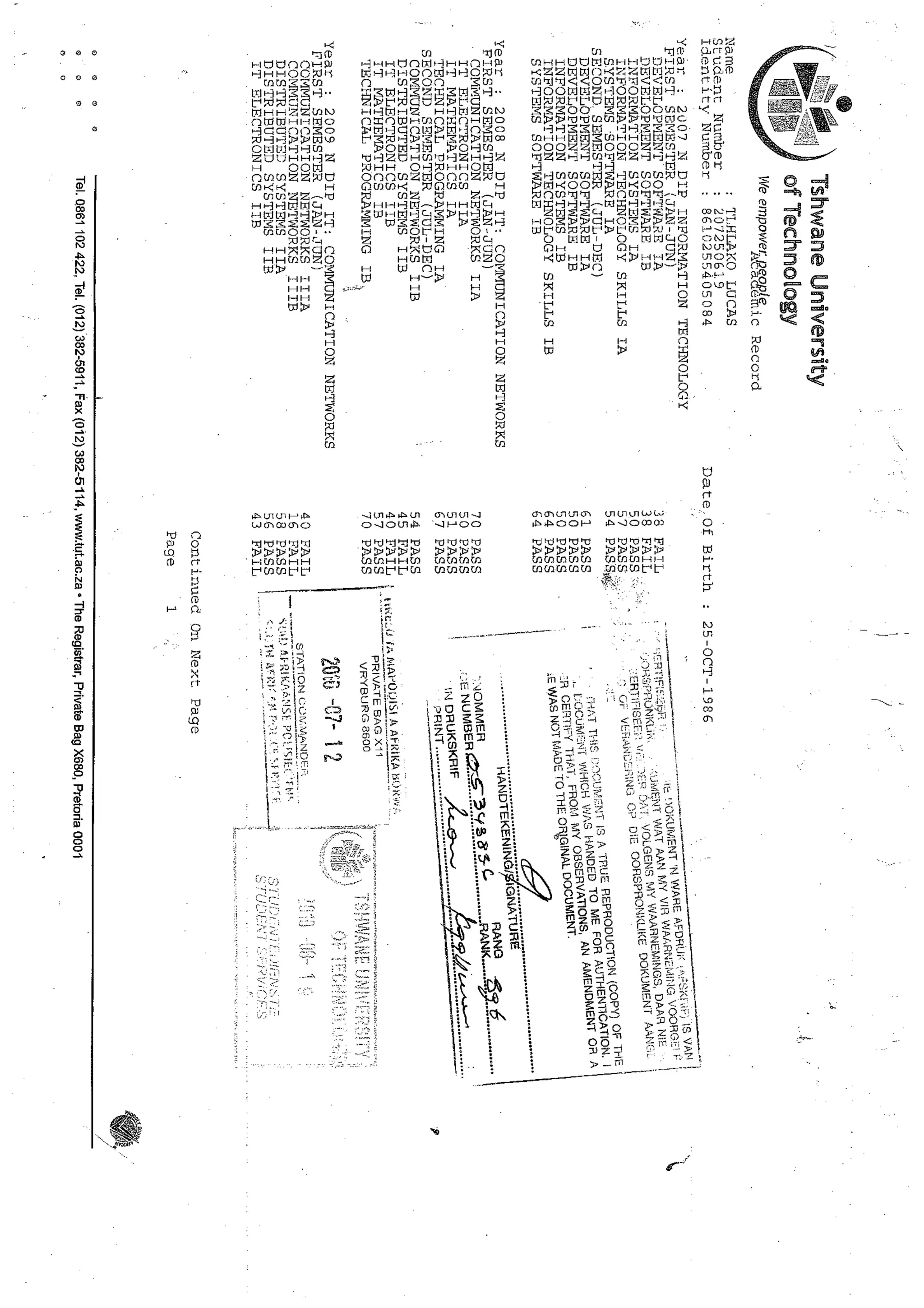 It Diploma Transcripts Pdf