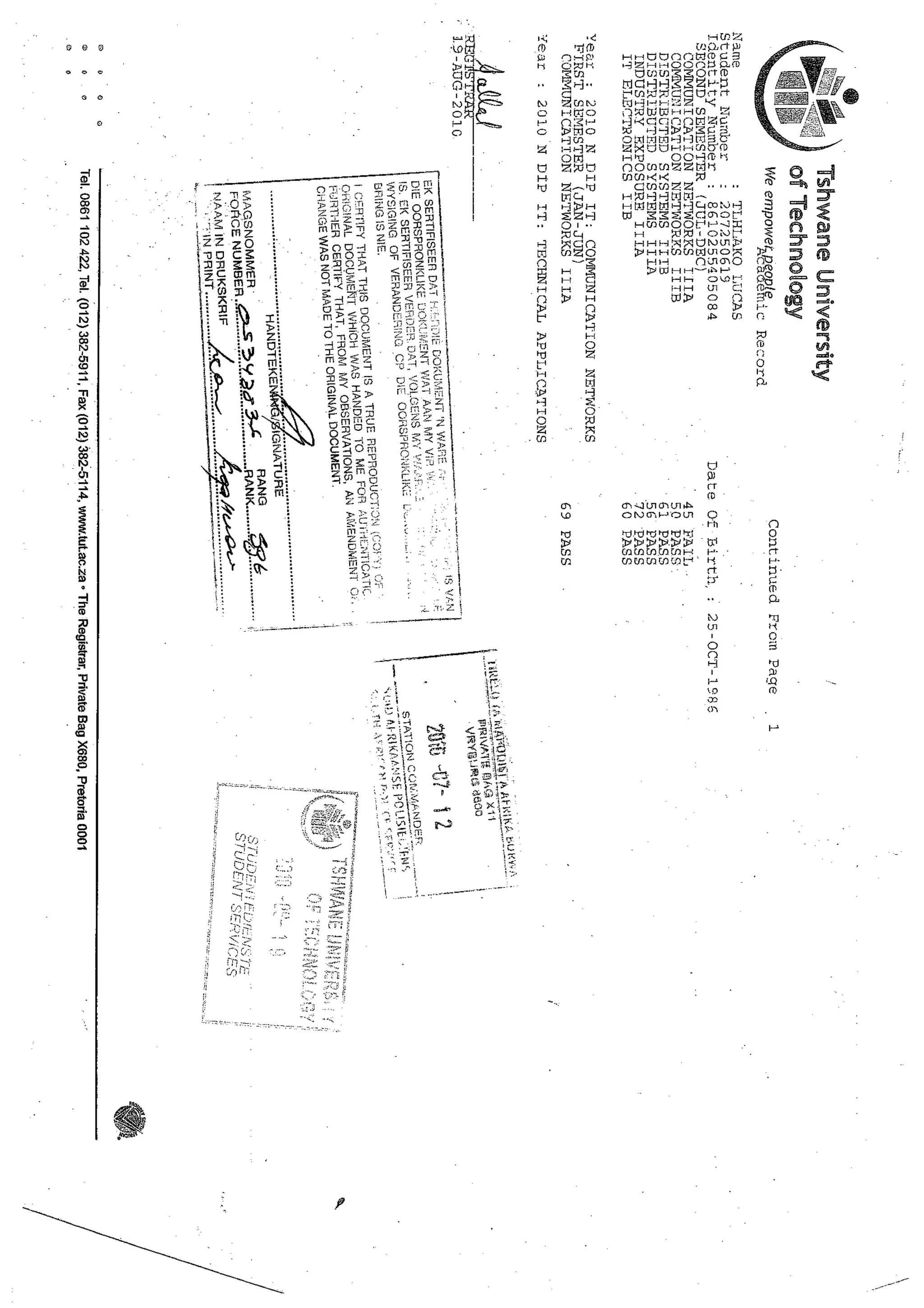 IT Diploma Transcripts | PDF