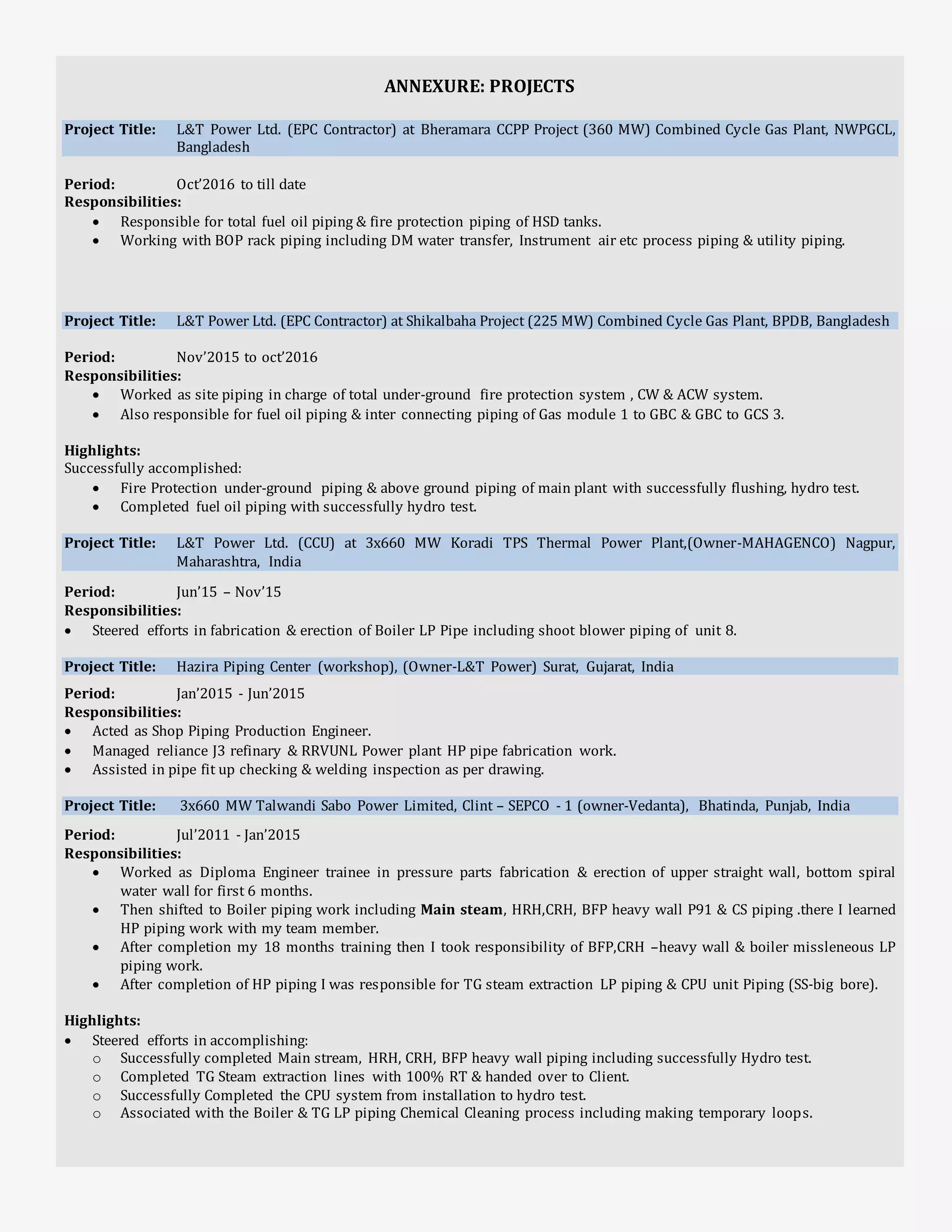 Piping Engineer CV -Sandip Karmakar | DOCX