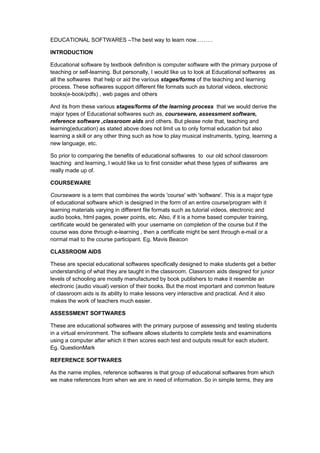 EDUCATIONAL SOFTWARES | PDF