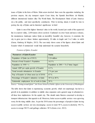 Quito Case Study Analysis Final Edited - 3006 | DOCX | Civic affairs | Politics