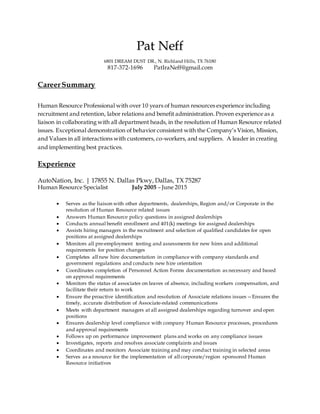 Pat Neff Resume | DOCX