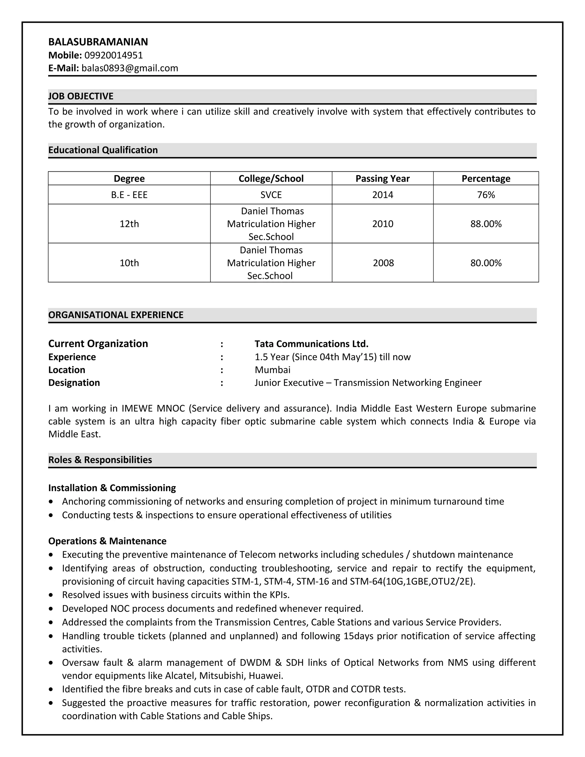 Resume_Bala | DOC