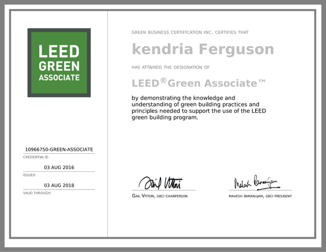 kendria-LEED Green Associate | PPT