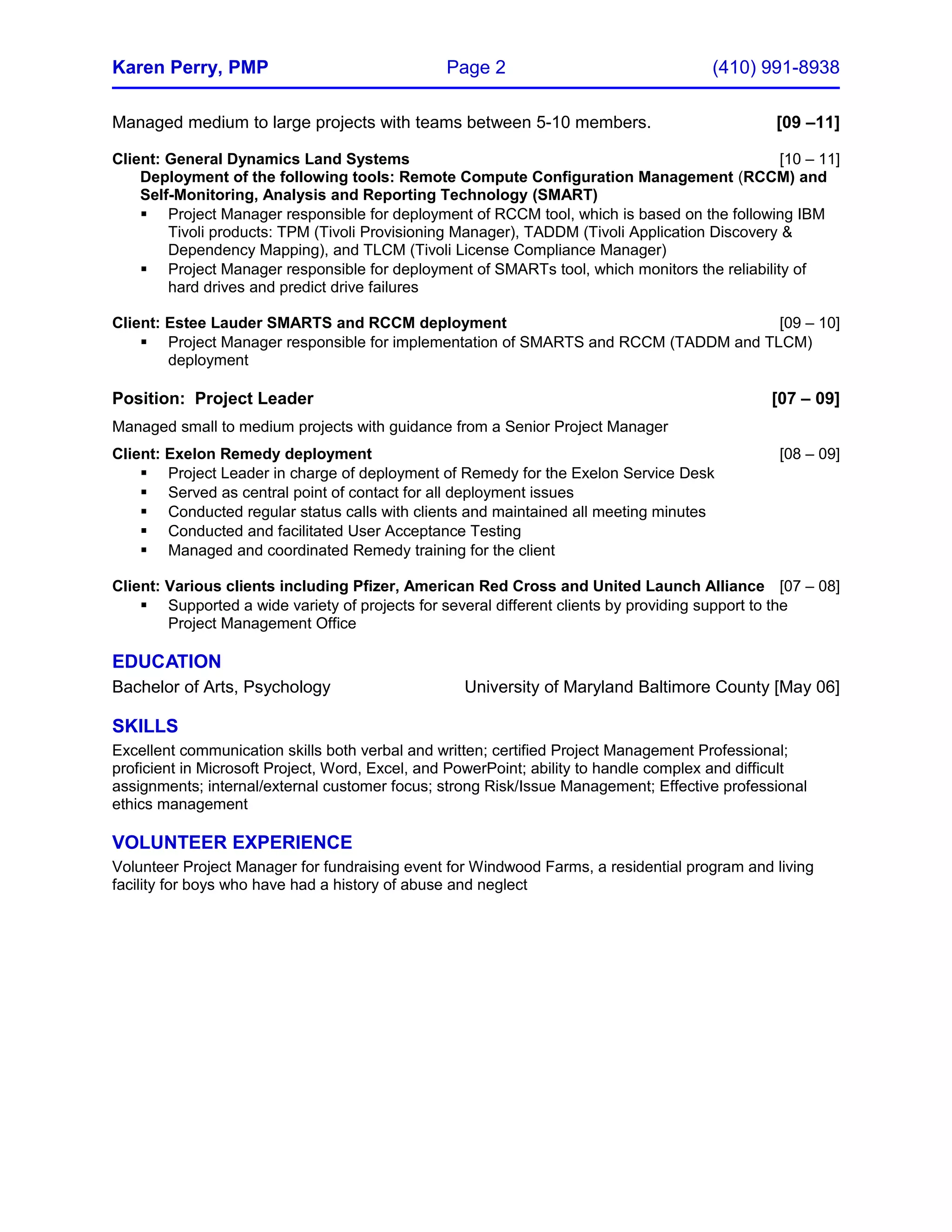 Karen_Perry_Resume linkedin | DOC | Business | Business and Finance