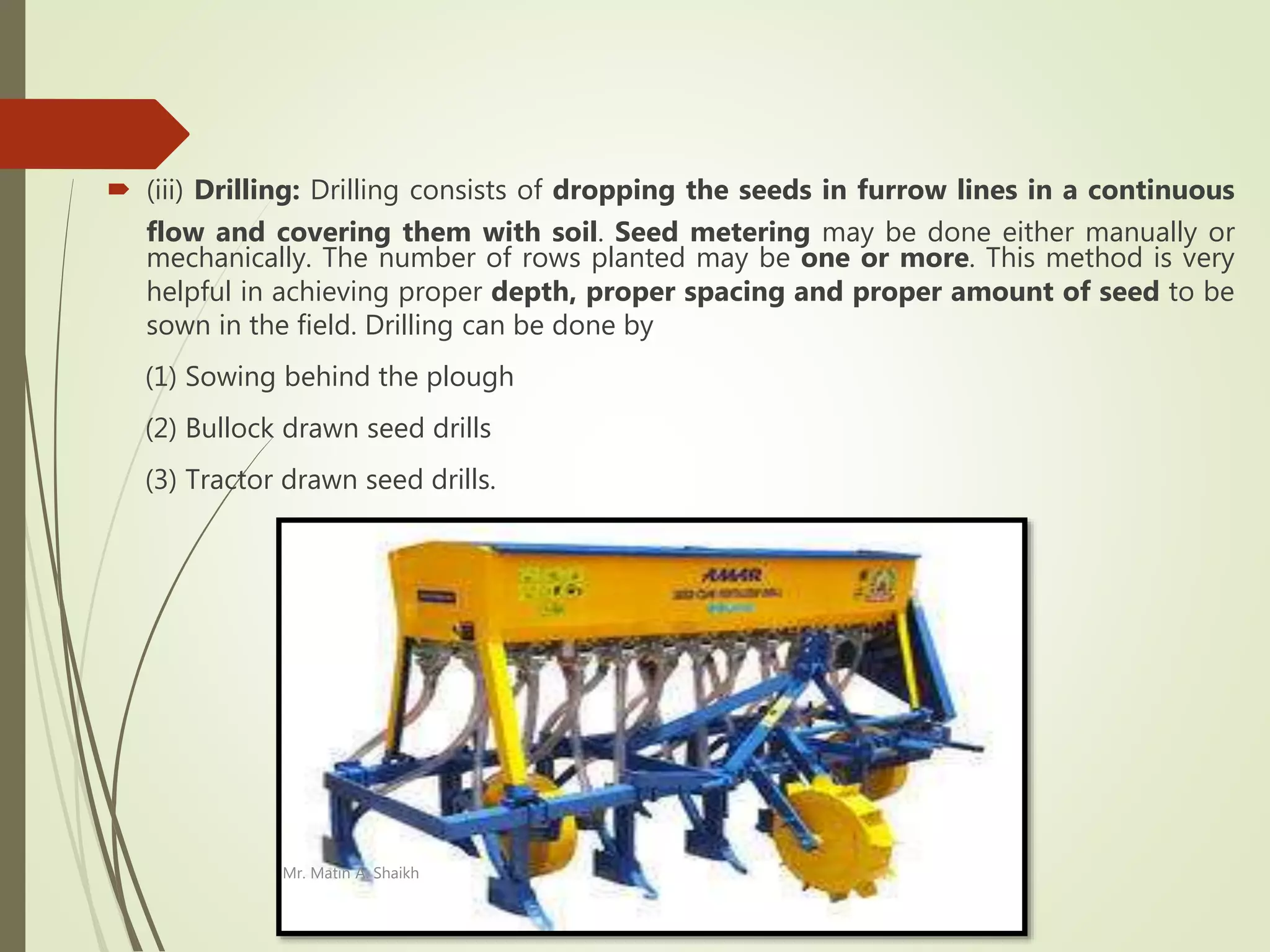 Sowing Planting and Fertilizer Application Equipment | PPTX