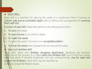 Sowing Planting and Fertilizer Application Equipment | PPTX
