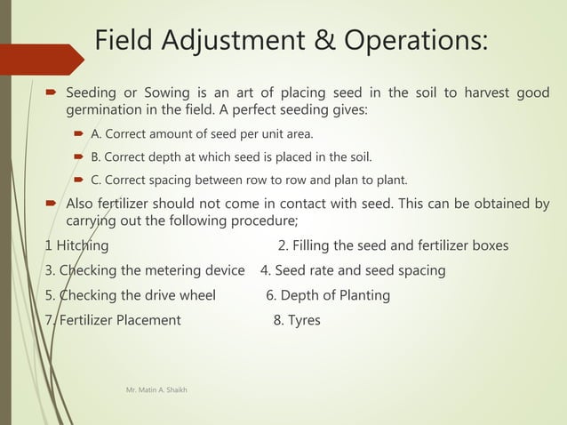 Sowing Planting and Fertilizer Application Equipment | PPTX ...